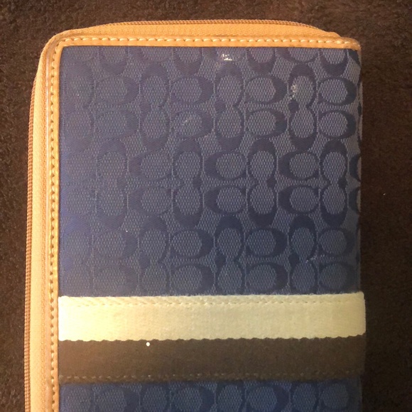 Coach | Bags | Coach Navy Blue Zip Wallet | Poshmark